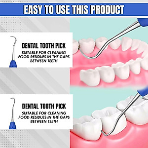 Professional Dental Tools Tartar Scraper For Dentist, Personal and Pets Use Plaque Remover With Comfortable Grip, Double ended Silicon Grip Scaler