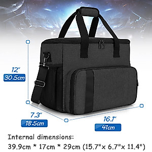 CURMIO Carrying Case Compatible for PS5, PS4, PS4 Pro, Xbox Series S, Xbox One/ One S/ One X and Xbox 360, Playstation 5 Storage Bag for Console and Gaming Accessories, Black (Bag Only)