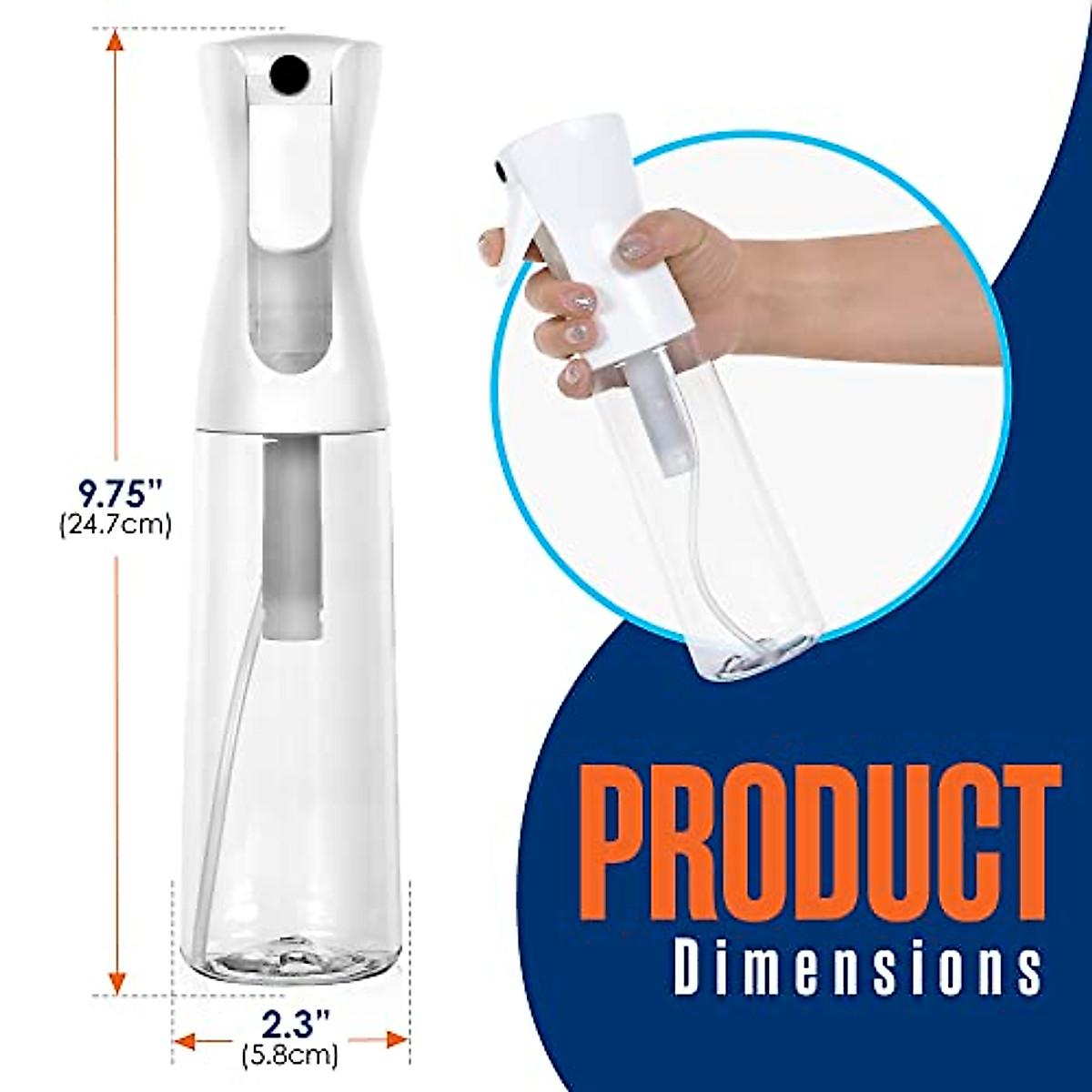 Houseables Continuous Spray Water Bottle, Water Hair Spray Bottle Mist 3PK, 12oz/355mL, Ultra Fine Mister, BPA Free, White Continuous Mist Spray Bottle, Hairspray Bottle Misting Spray Bottles For Hair