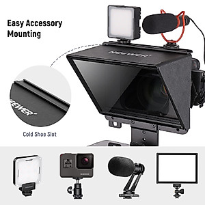 NEEWER Teleprompter for Camera & Smartphone, 9 Inch All Metal, Remote Control Via NEEWER Teleprompter APP Bluetooth Connection, Prompting Compatible with iPhone & iPad 9.7 Inch or Smaller, X1 Pro