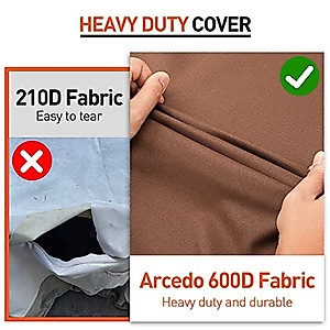 Arcedo Patio Chair Covers 33 Inch and Patio Sofa Cover 60 Inch, Heavy Duty Waterproof Patio Furniture Sofa and Chair Covers with 4 Straps, Brown