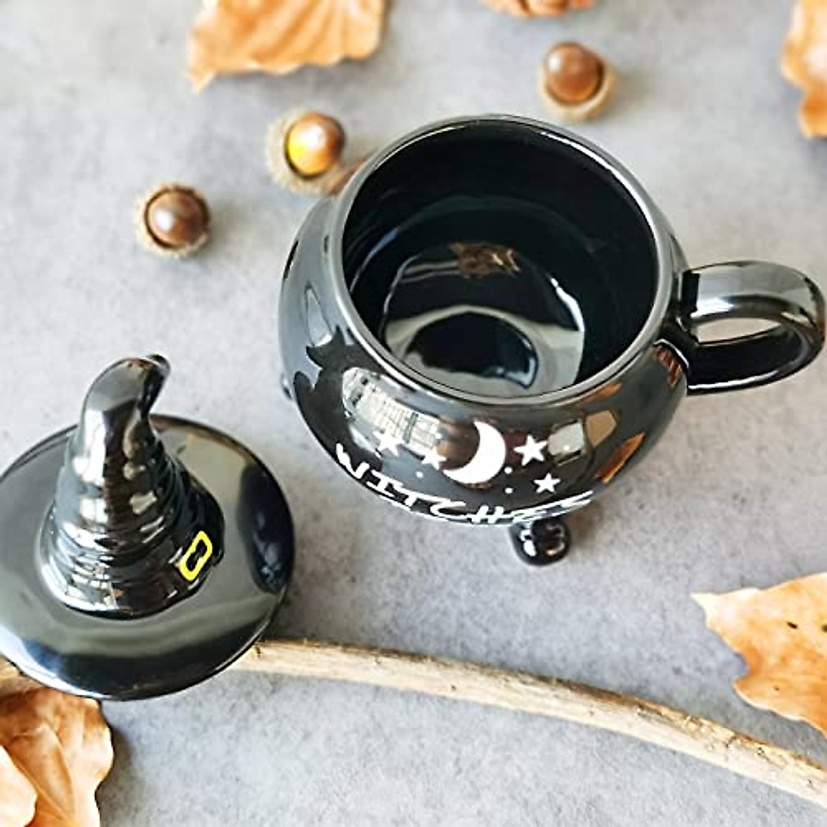 Vencer,Funny Coffee Mug,Witch Coffee Mugs,Goth Christmas Novelty Cup With lid,Witches Brew Cauldron Mug,The Nightmare Before X-mas Witches Brew Coffee Mug,VCM-002