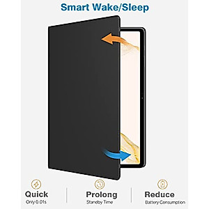 TiMOVO Case for Galaxy Tab S8 11 inch 2022 (SM-X700/SM-X706)/S7 2020 (SM-T870/T875) with S-Pen Holder, Slim Lightweight Magnetic Case with Auto Sleep/Wake Fit Galaxy Tab S8 Tablet, Black