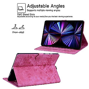 for Samsung Galaxy Tab A8 10.5 (2021) SM-X200 X205 Tablet Case TPU + PU Leather 2-Step Adjustment Kickstand Cover with Auto Wake/Sleep[Sakura & Cats] - 02