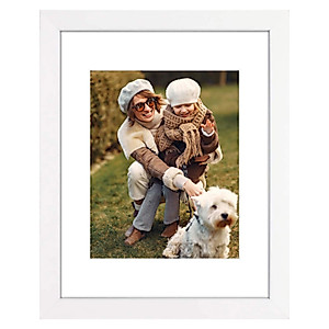 Golden State Art, 11x14 White Photo Wood Collage Frame, for (1) 8x10 with Real Glass and White Mat
