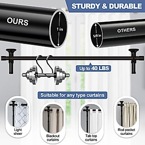 Room Divider, No Drilling Curtain Rod for Room Separation, 4-10ft (H) 28-114inch(W) Adjustable Heavy Duty Floor to Ceiling Wall Divider Hanging Room Dividers Partition Space Separator Matte Black