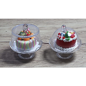 2 Style Vintage Bakery Cake Bread Dessert Display Cabinet Dollhouse Miniature Kitchen Furniture Accessories, Dollhouse Accessories Scale 1:6