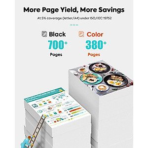 TESEN 67XL Remanufactured 67XL Ink Cartridge Replacement for HP 67XL 67 XL Use with HP Envy 6030 6034 6075 DeskJet 1255 2723 2755 Plus 4122 4140 Printer Ink (2 Pack, 1 Black+1 Color)