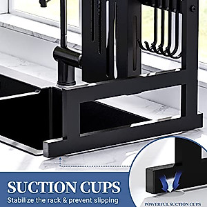 Kitsure Dish Drying Rack - Adjustable & Space-Saving Dish Rack（29.5-35.5in）, Over-The-Sink Dish Drying Rack, Multifunctional Kitchen Dish Drying Rack, Stainless Steel Dish Drying Rack, White