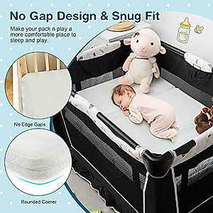 BABY JOY Pack n Play Mattress Pad, Dual Sided 2’’ Thick Foldable Mini Toddler 38''x26'' Crib Mattress w/Carrying Bag, Removable Zippered Cover, Portable Playard Mattress for Baby Toddlers