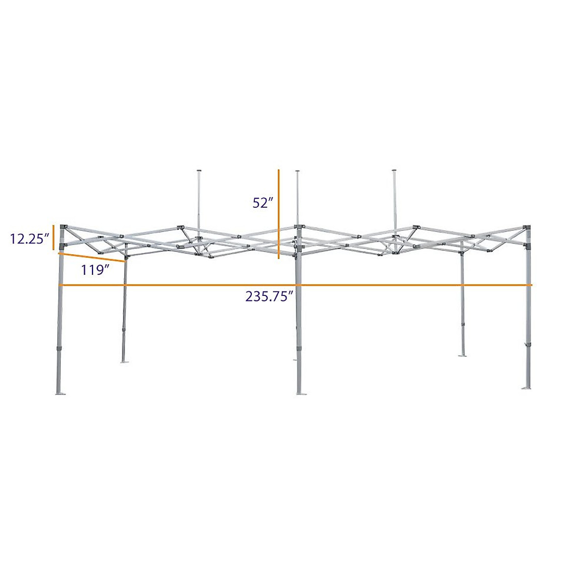 Impact Canopy 10' x 20' Pop-Up Canopy Tent Frame, Replacement Aluminum Frame with Dust Cover