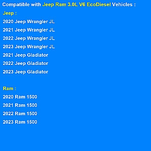 Oil Filter, Replace 68507598AA 68498720AA Compatible with Jeep Ram 3.0L V6 EcoDiesel - 2020-2023 Ram 1500 DT, 2020-2023 Wrangler JL, 2021-2023 Gladiator, Years 2020 2021 2022 2023 EcoDiesel Oil Filter