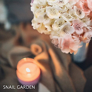 SNAIL GARDEN 24Pcs Artificial Hydrangea, 2 Colors Single Real Touch Hydrangea with Stem-Silk Bouquet with 1 Greeting Card for Wedding Party, Home Office Table Arrangements, Festival Gift(White & Pink)