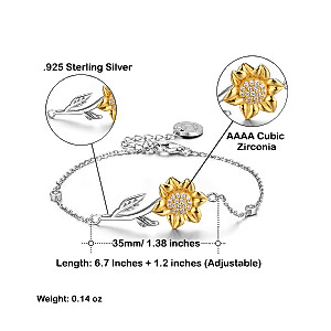 for Loss of Mother - Condolences, Memorial - Sunflower Bracelet for Bereavement, Sympathy - Jewelry for Death of Mom