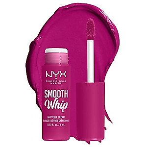NYX PROFESSIONAL MAKEUP Smooth Whip Matte Lip Cream, Long Lasting, Moisturizing, Vegan Liquid Lipstick - Bday Frosting (Violet Red)