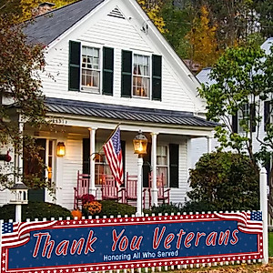 Thank You Veterans Banner, Veterans Day Decorations Outdoor, Veterans Day Banner, Veterans Day Yard Sign, Patriotic Veterans Day Outdoor Banner