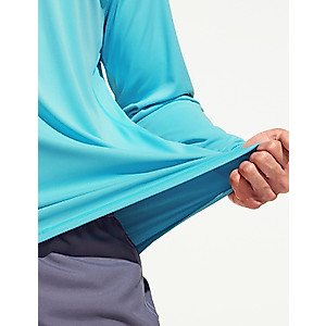 TSLA Men's Rashguard Swim Shirts, UPF 50+ Loose-Fit Long Sleeve Shirts, Cool Running Workout SPF/UV Sun Shirts, Sun Block Sky Blue, Large