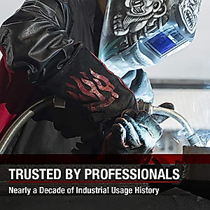 Lincoln Electric Traditional MIG/Stick Welding Gloves | 14" Lined Leather | Kevlar Stitching | K2979-ALL, Black, Red