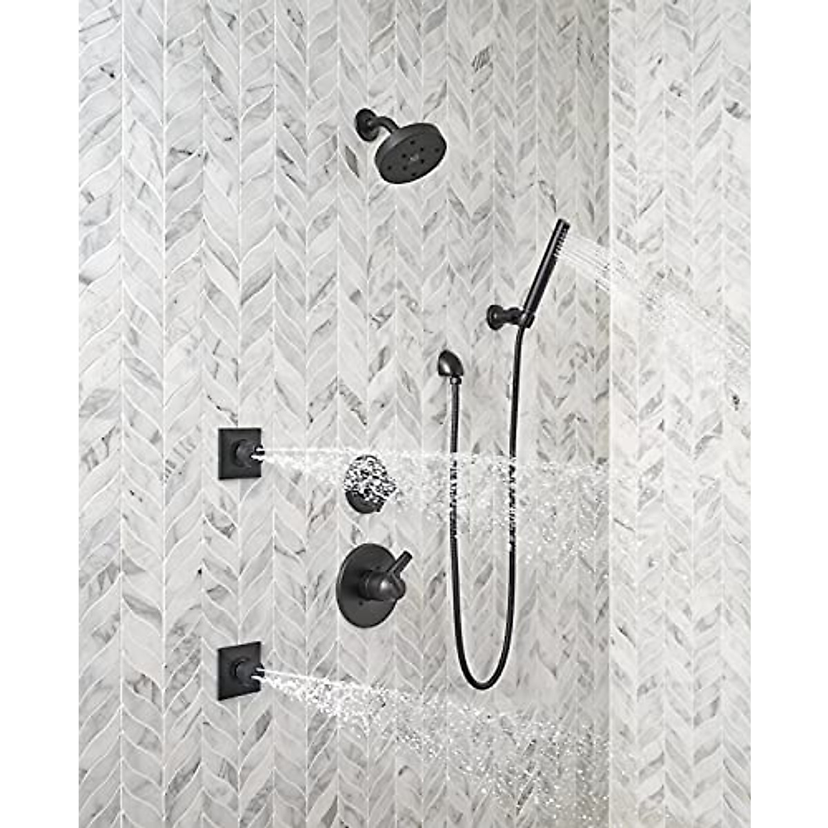 Delta Faucet Trinsic 3-Setting Shower Handle Diverter Trim Kit, Diverter Valve Trim Kit Black, 3 Way Shower Diverter, Delta Diverter Trim, Matte Black T11859-BL (Valve Not Included)