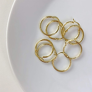 Small Hoop Earrings for Women - 18k Gold Plated Earrings. 25mm Diameter and 2mm Thickness, Thin Hoop Earrings For Girls. Great Jewelry Gift For Womens