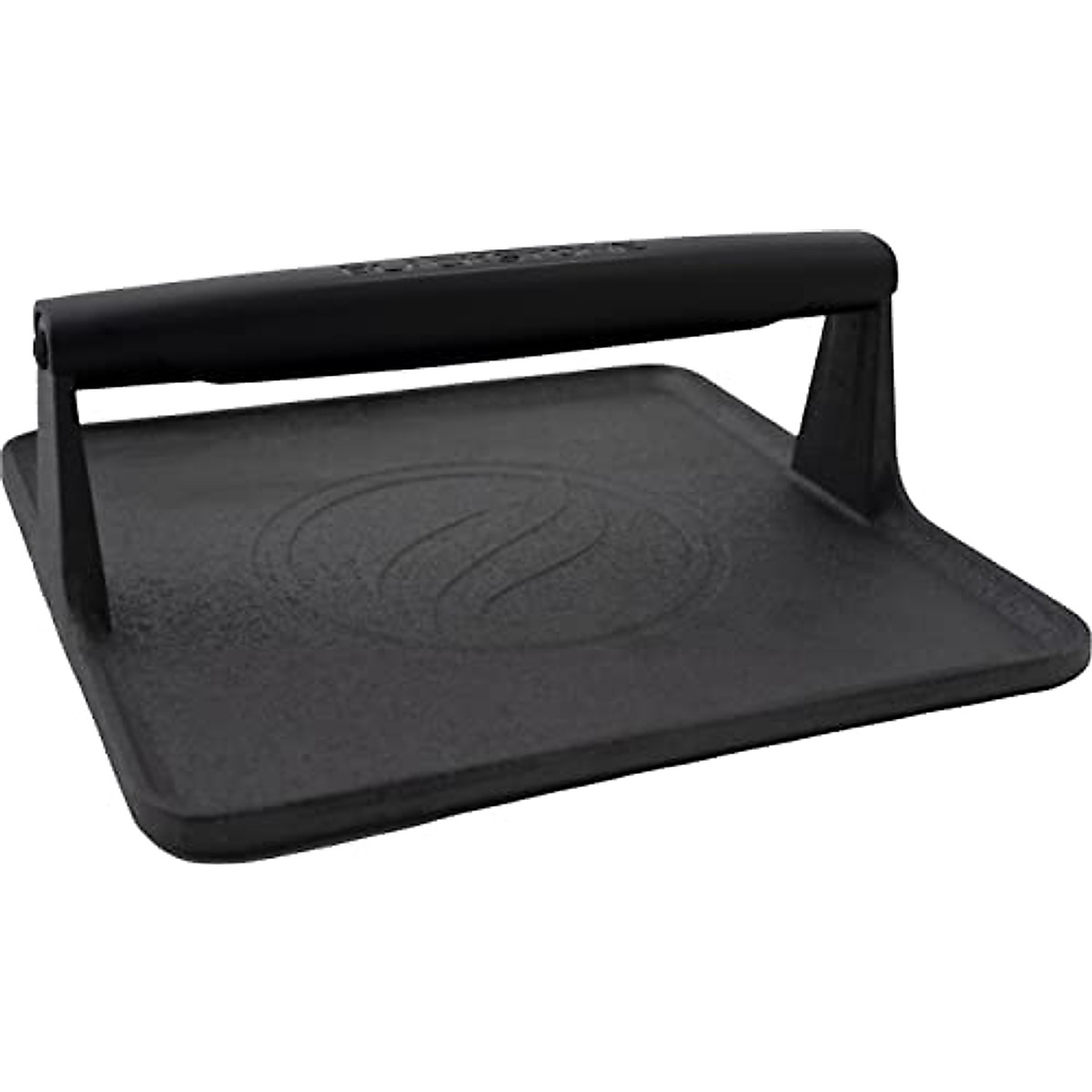 Blackstone 5554 Pre-Seasoned Signature Cast Iron Griddle Grill Press XL Extra Wide Base Heavy Duty-Meat, Burger, Bacon, Steak, Sausage Heat Resistant Handle-10” x 10” x 4” (Square), Black