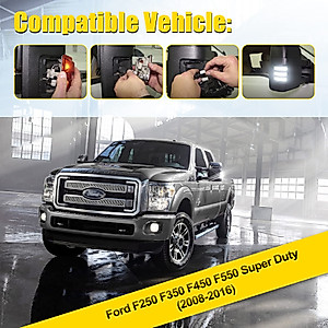 Switchback LED Side Mirror Marker Lights fit for 2008-2016 Ford F250 F350 F450 F550 Super Duty, Sequential Amber Turn Signal Lights, White Running Lights