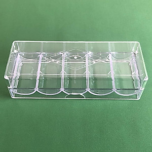 Poker Chip Holder Tray Racks - 1Pack Clear Acrylic Chips Rack Case with Cover Poker Table Accessories