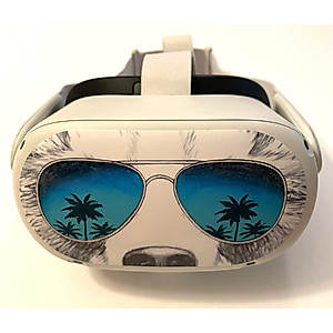 Bear with Sunglasses Decal for Quest 2 VR Headset - Meta/Oculus - Glossy Vinyl Sticker