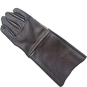 ACOMOO Thorn Proof Gloves Cowhide Leather Gardening Gloves with Long Gauntlet to Protect Your Arms Until the Elbow For Man and Woman (Black)