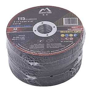 Merryland Cut Off Wheel 4 1/2 inch for Angle Grinder, Metal Cutting Wheel 4.5 X .045 X 7/8 Ultra Thin 50 Pack, Iron Stainless Steel Cutting Disc, Craft-Line C13071042