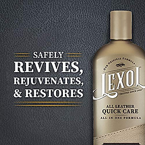 Lexol All Leather Care Fast Acting All-in-One Formula, Use on Furniture, Car Interior, Shoes, Handbags, 16.9 Oz