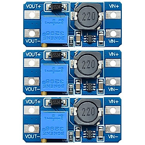 WWZMDiB MT3608 2A DC-DC Converter 2-24V to 5-28V Adjustable Boost Module (3 Pcs)