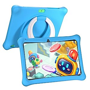 SGIN Kids Tablet, 10 Inch Tablet for Kids, 2GB+32GB Android 12 Kids Tablets with Case, WiFi, Parental Control APP, Dual Camera, Educational Games，iWawa Pre Installed (Blue)