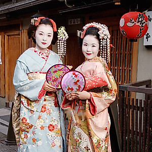 VANVENE 5 Pack Japanese Foldable Fan,Folding Hand Fan,Collapsible Hanheld Fans for Wedding Party Favors Decorations Portable