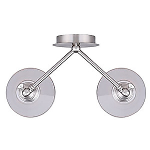 Canarm IVL628A02BN LTD Larken 2 Vanity Light, Brushed Nickel with Clear Glass