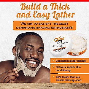 Mr. Fine 21C Men’s Shaving Soap, Builds Thick & Easy Lather, Protects From Razor Burn & Irritation, No Artificial Colors, Made In Italy, 5oz. (150ml), Italian Citrus