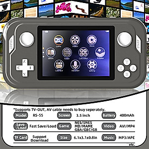 Handheld Game Console 3.5inch Mini Retro Gaming Player 700 Classic Games Rechargeable Game Consoles Box for Kids Boys Children (Gray)