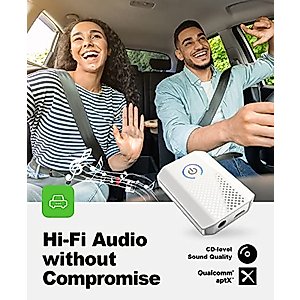 Bluetooth Transmitter Receiver V5.0, 2-in-1 Bluetooth Adapter with Dual Pairing AptX Low Latency, 3.5mm Bluetooth Audio Transmitter for Airplanes Boats Treadmill Gaming Consoles AirPods TV Car PC MP3