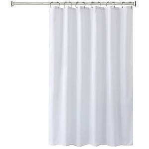 Splash Home Oblo Decorative Shower Curtain Hooks, Roller Rings & Rust-Resistant Metal, Rolling Curtain Hook, for Bathroom Rod and Curtain Hangers, Set of 12 - Satin Nickel