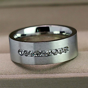 LOVERSRING Couple Ring Bridal Set His Hers Women White Gold Plated Cz Men Titanium Wedding Ring Band Set