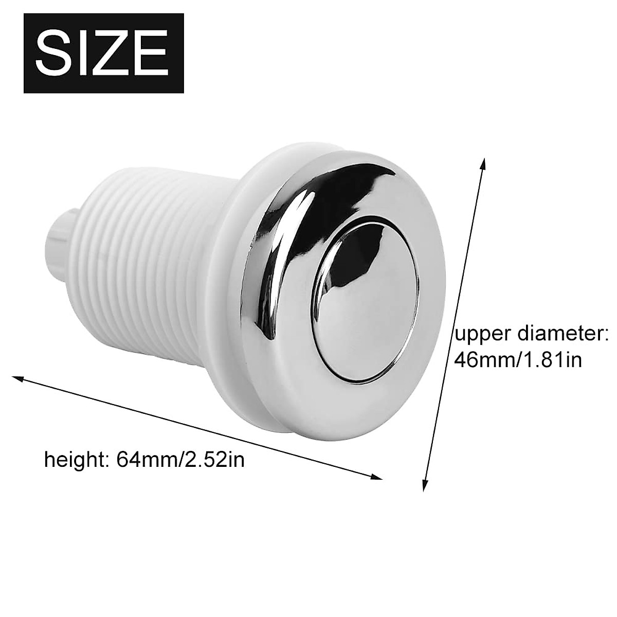 Air Pressure Bath Switch Tub Spa Massage Bath Garbage Waste Disposal Air Switch Push Button Garbage Disposal Sink Top Air Switch(White,Size:32mm)