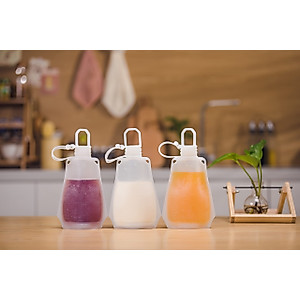 HOFISH Silicone Milk Storage Bags, Reusable & Leak-Proof Bags, Breast Milk Freezer Bag, BPA Free, 9oz/3pk, Cream