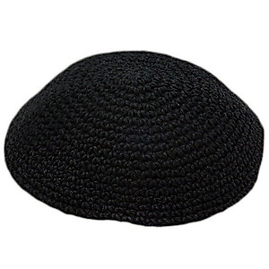 Black All Size Hand Made Yarmulke Jewish Kippah Kipa Judaica Yamaka Kippa Yamakah Yarmulka Hat Men Or Kids (17CM 6.6INCH)