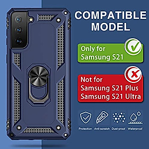 Vaki Case for Samsung Galaxy S21 5G Case Rugged Military Grade Heavy Duty Armor Shockproof Anti-Drop Galaxy S21 Phone Case Holder Kickstand Shell for Samsung Galaxy S21 5G 6.2 2021 Basic Cases (Blue)