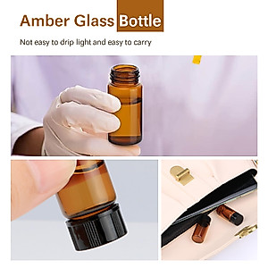 ALWSCI 1 Dram Amber Glass Vials, Small Liquid Sample Vial, 15X45mm 4 ml Borosilicate Glass Empty Vials with Caps, 13-425 Black Screw Caps with PE Liner, Pack of 20