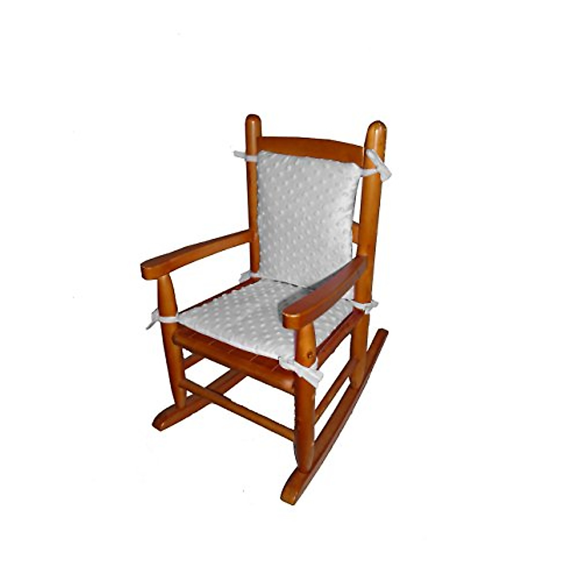 Baby Doll Bedding Heavenly Soft CHILD Rocking Chair Cushion Pad Set, White (Chair is not included with the product)