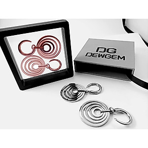 DEWGEM Hoops Dangle Gauges for Women Stainless Steel Ear Gauges Hangers for Ear Tunnels Dangling Ear Plugs 6 Gauges Ear Stretching Kits Size 6G (Silver & Hoops)