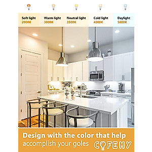 BTBHIHO 6-Pack A19 LED Light Bulbs 100W Equivalent 1250 Lumens, 13W 5000K Cool White Non-Dimmable, No Flicker, Super Bright CRI85+ Standard E26 Edison Screw Bulbs for Bedroom, Home, Office