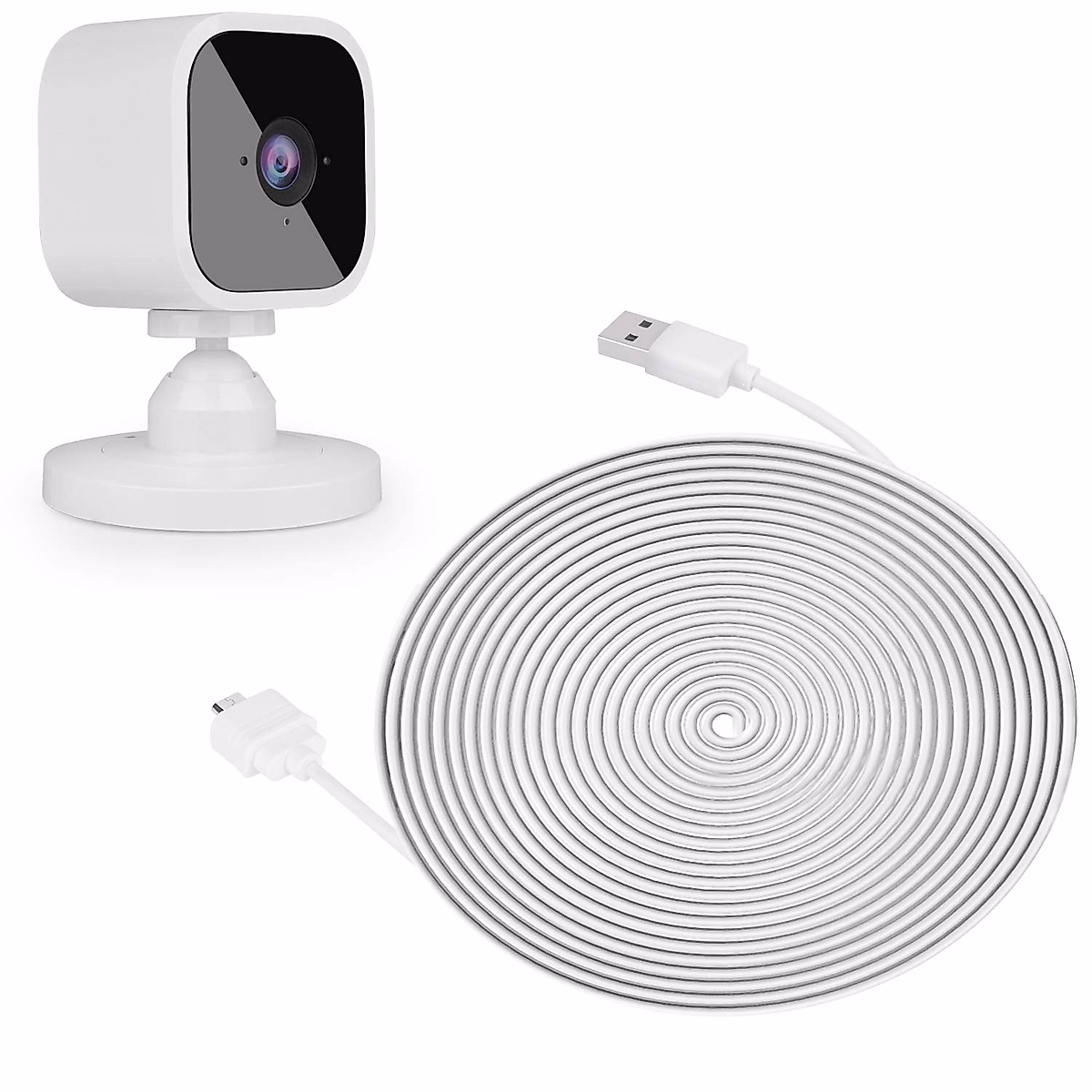 Zeshbit 25ft/7.5m Power Cable for Blink Mini Security Camera, Extension USB Cable Continuously Charging Your Blink Mini Indoor Plug-in Smart Camera (Plug and Camera are Not Included)