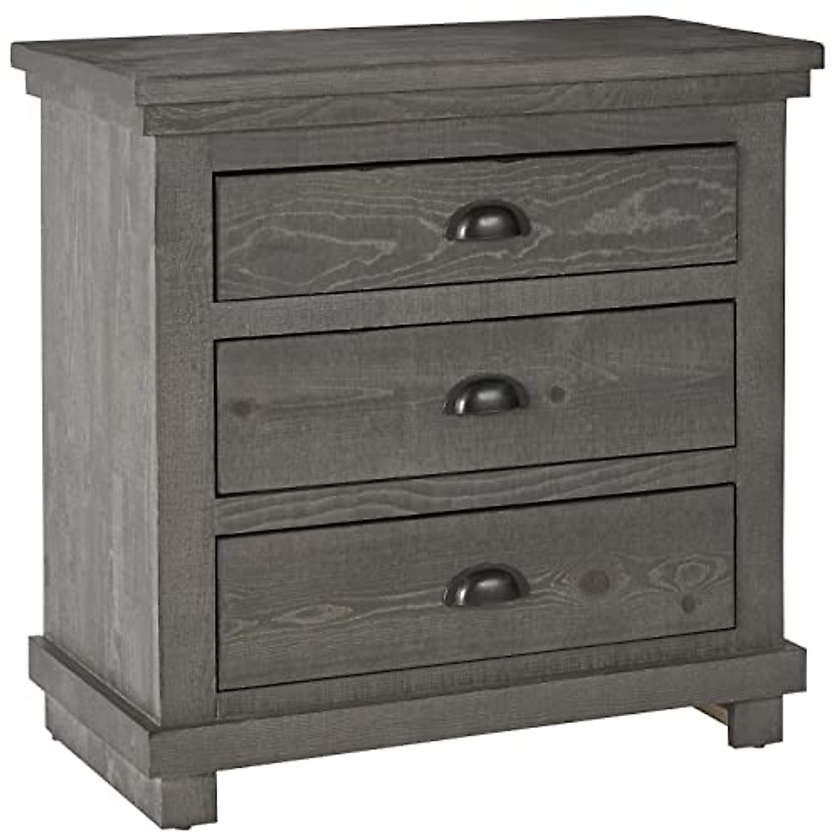 Progressive Furniture Willow Nightstand, Distressed Dark Gray